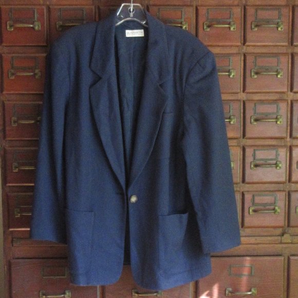 ELISABETH | Jackets & Coats | Vintage Navy Lined Wool Jacket | Poshmark